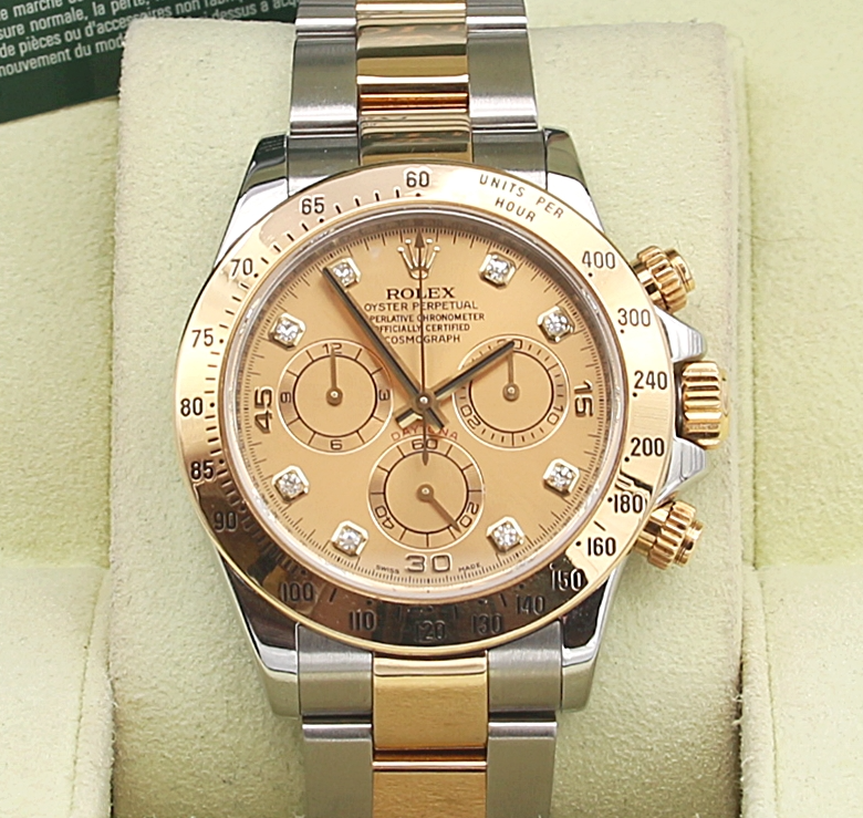 Buy Rolex Daytona ref. 116523 Champagne Diamonds Dial - Full Set ...