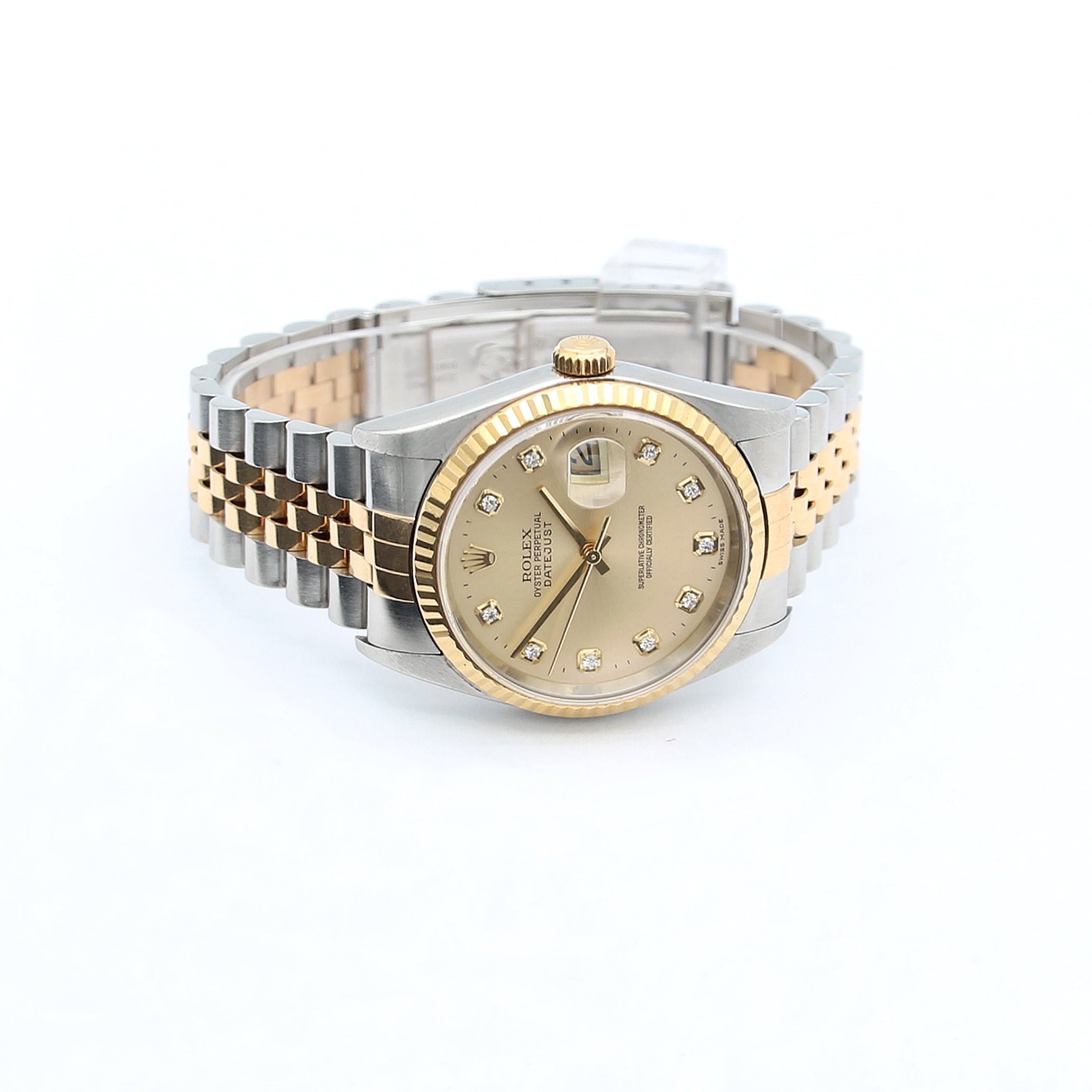 Buy Online Rolex Datejust ref. 16233G Champagne Dial with Diamonds ...