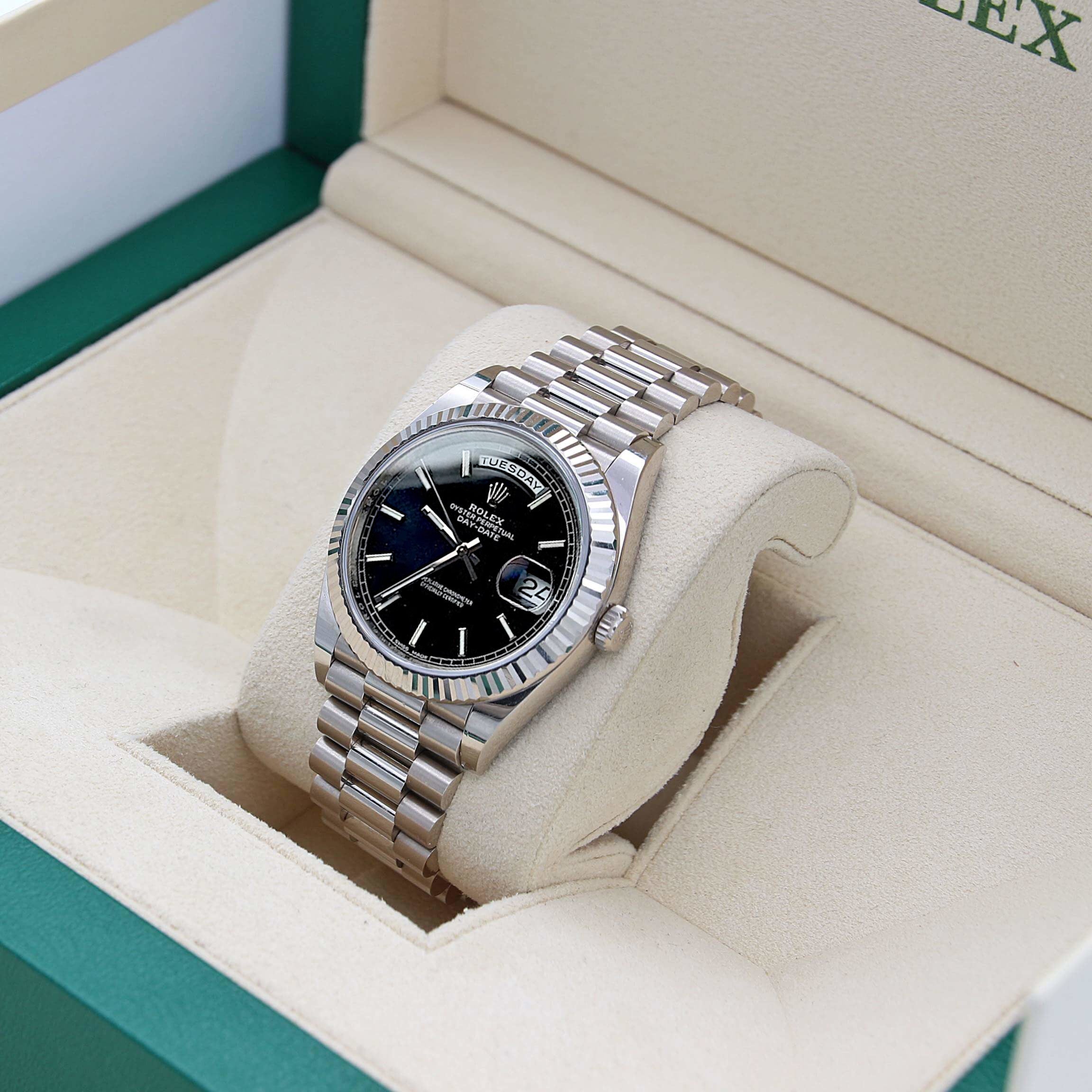 Rolex Day-Date 40 ref. 228239 - Black Dial - Full Set – Debonar Watches ...