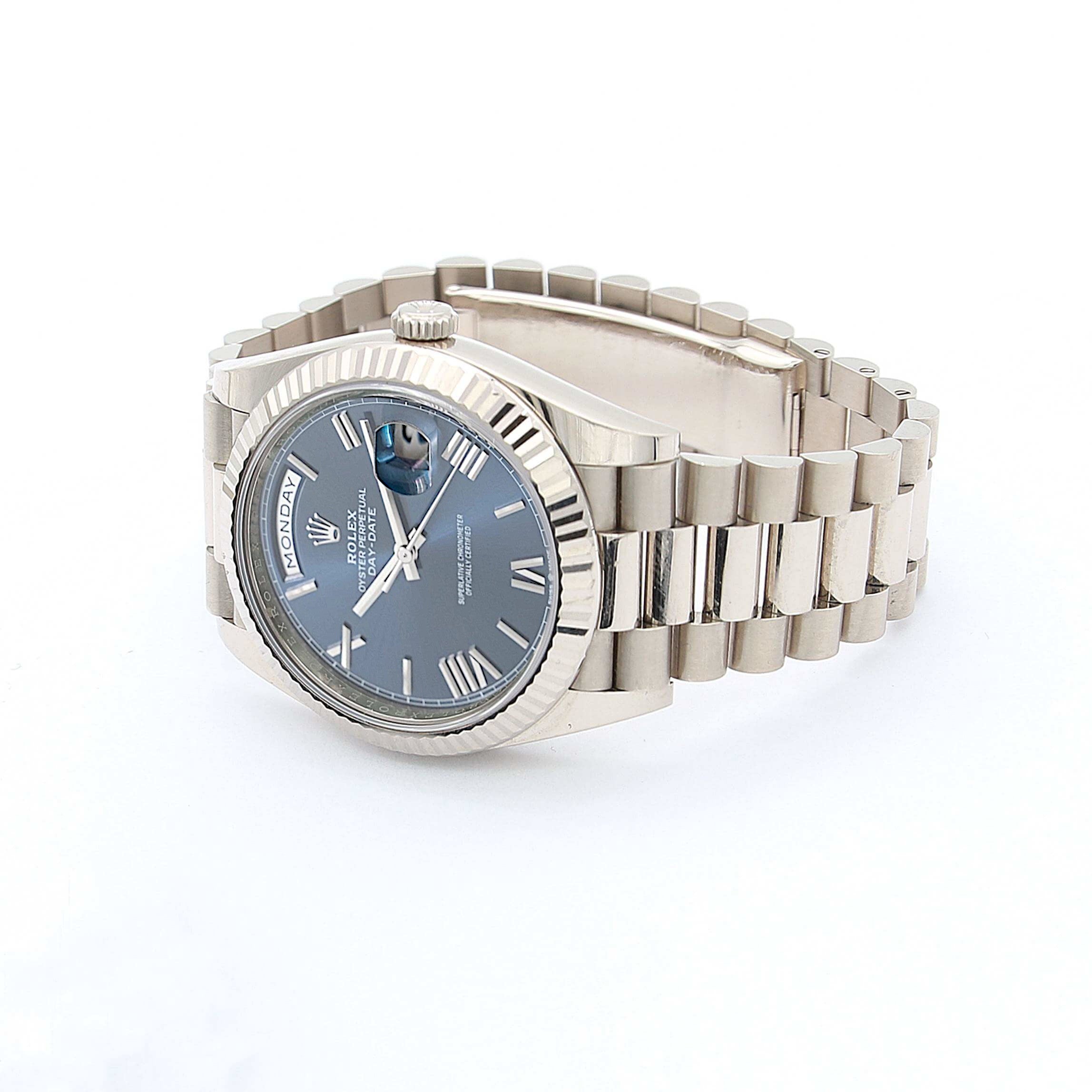Rolex Day-Date 40 ref. 228239 - Blue Roman Dial - Full Set – Debonar ...