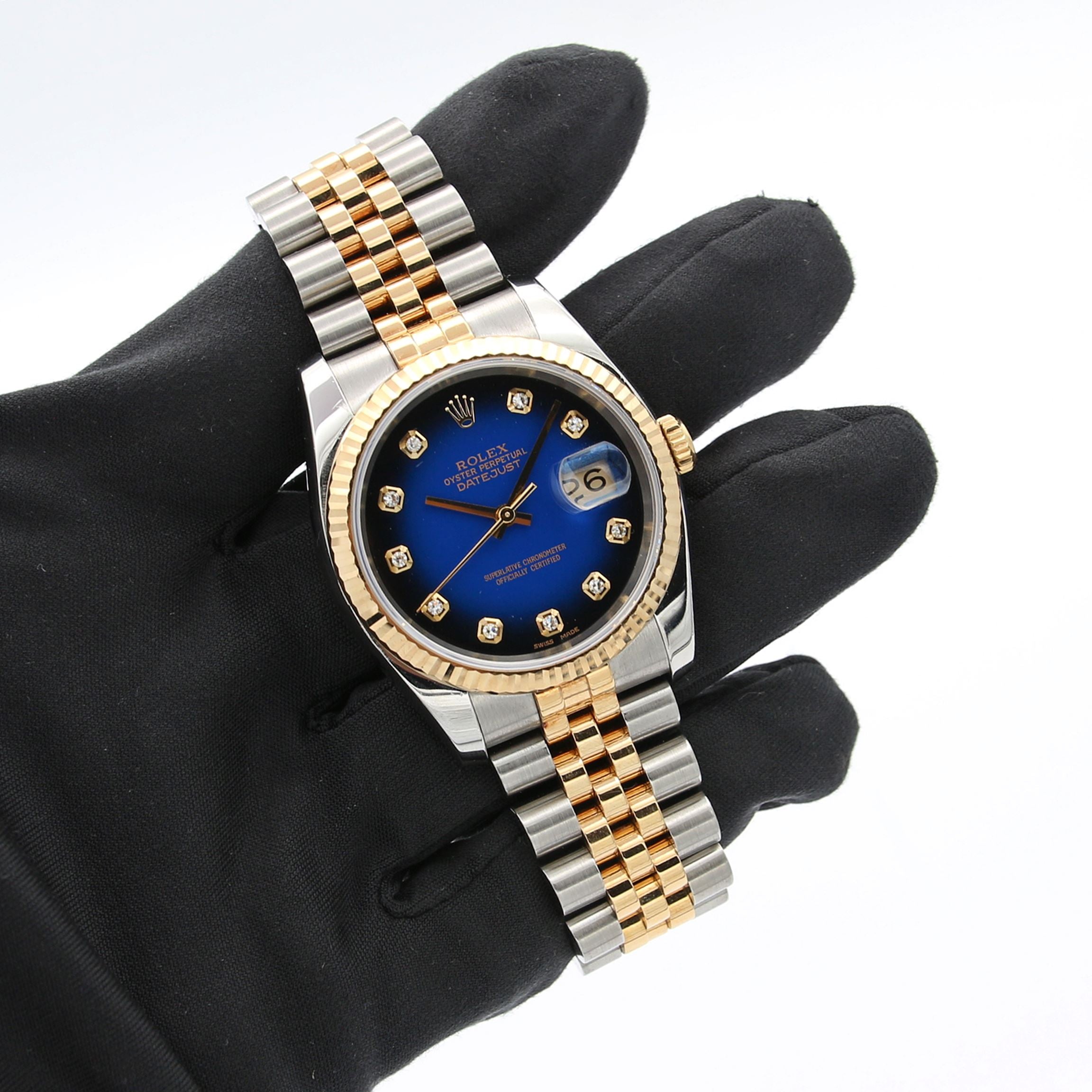 Buy Watch Rolex Datejust ref. 116233 Blue Diamonds Dial - Full Set ...