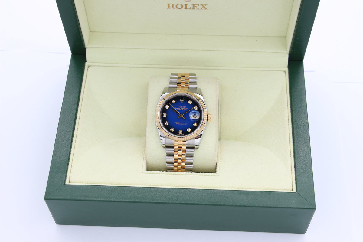 Buy Watch Rolex Datejust ref. 116233 Blue Diamonds Dial - Full Set ...