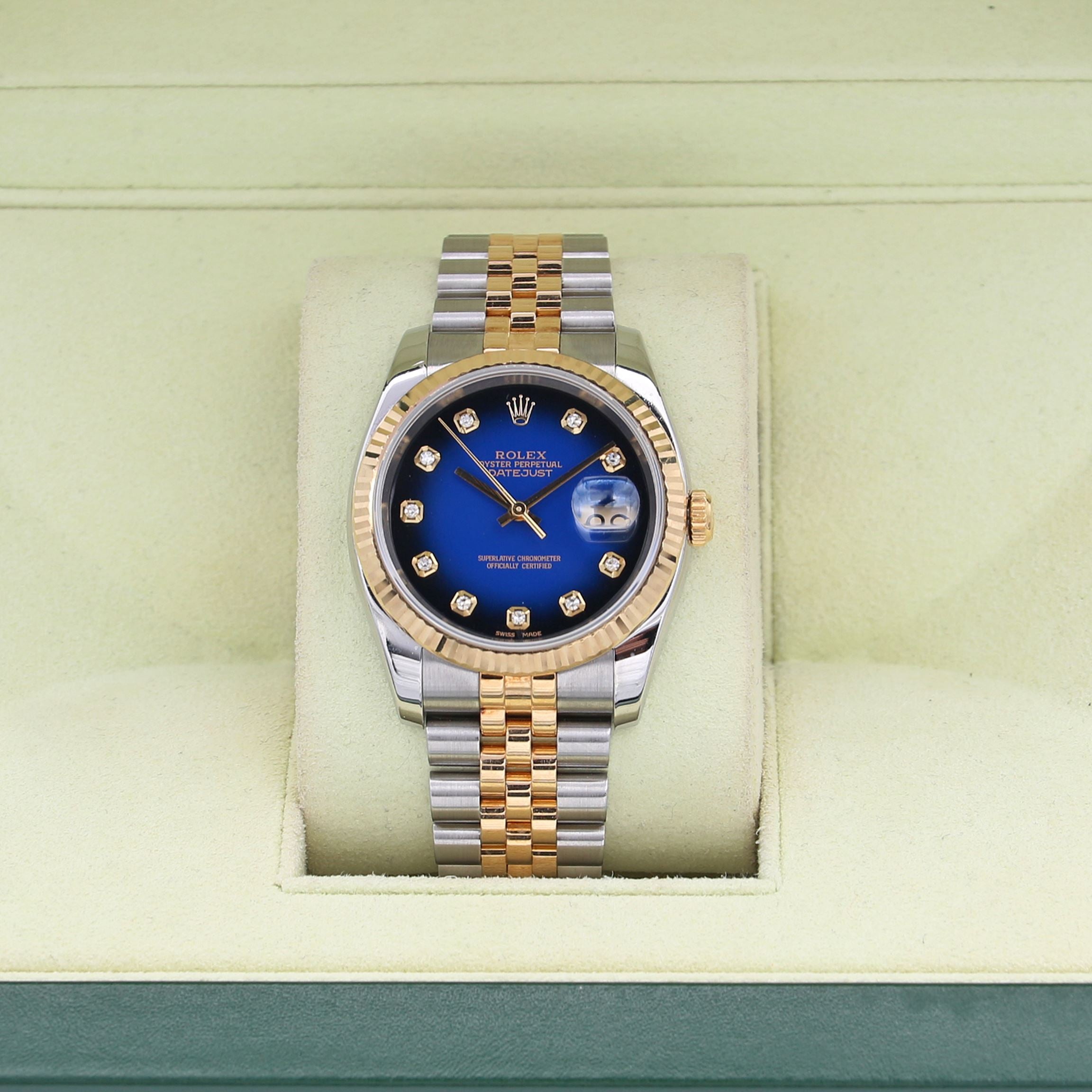 Buy Watch Rolex Datejust ref. 116233 Blue Diamonds Dial - Full Set ...