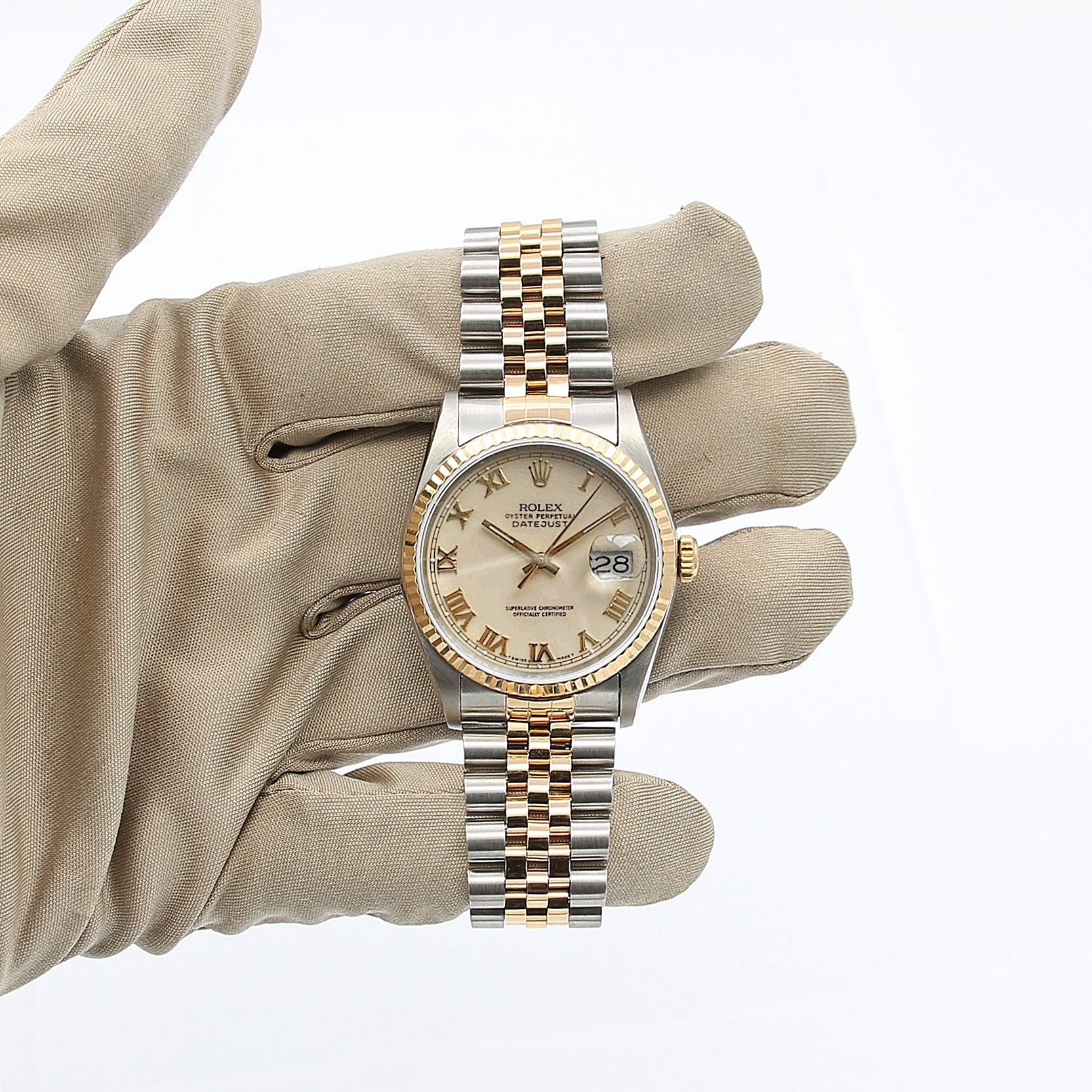 Buy Online Rolex Datejust ref. 16233 Cream Roman Dial - Jubilee ...