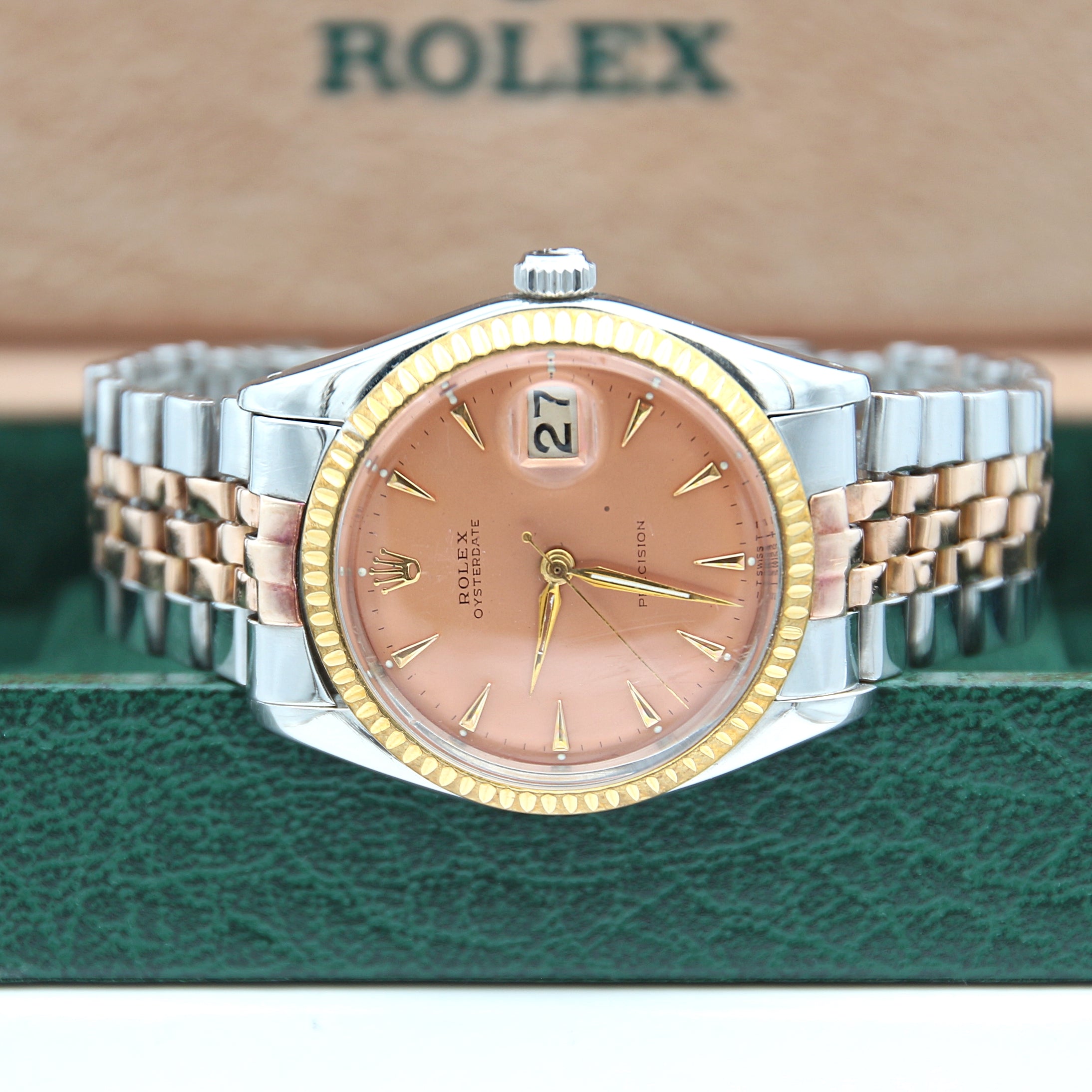 Rolex Oyster Perpetual ref. 6694 - Steel/Gold - Salmon Dial – Debonar ...