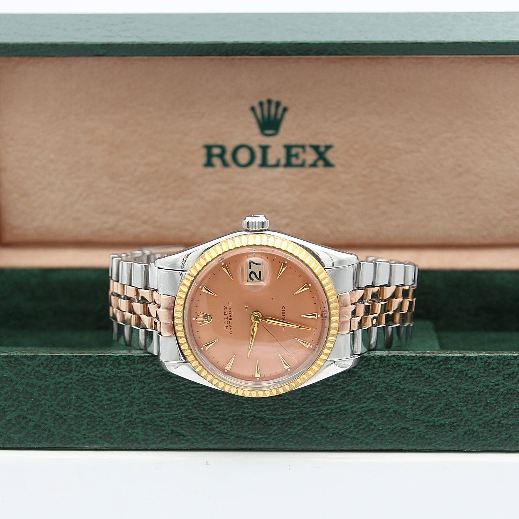 Rolex Oyster Perpetual ref. 6694 - Steel/Gold - Salmon Dial – Debonar ...