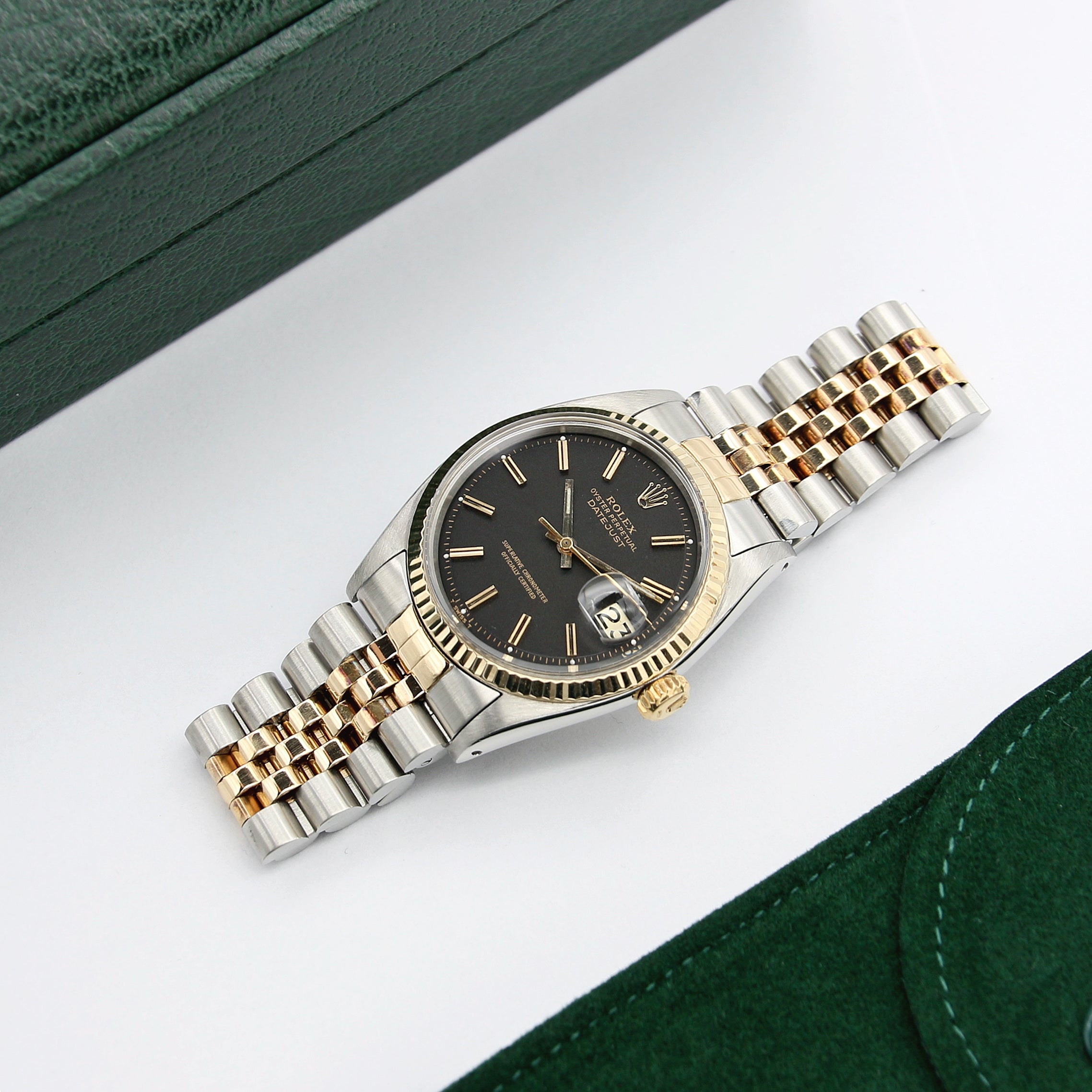 Buy Online Watch Rolex Datejust ref. 1601 - Yellow Gold Bezel - Black ...