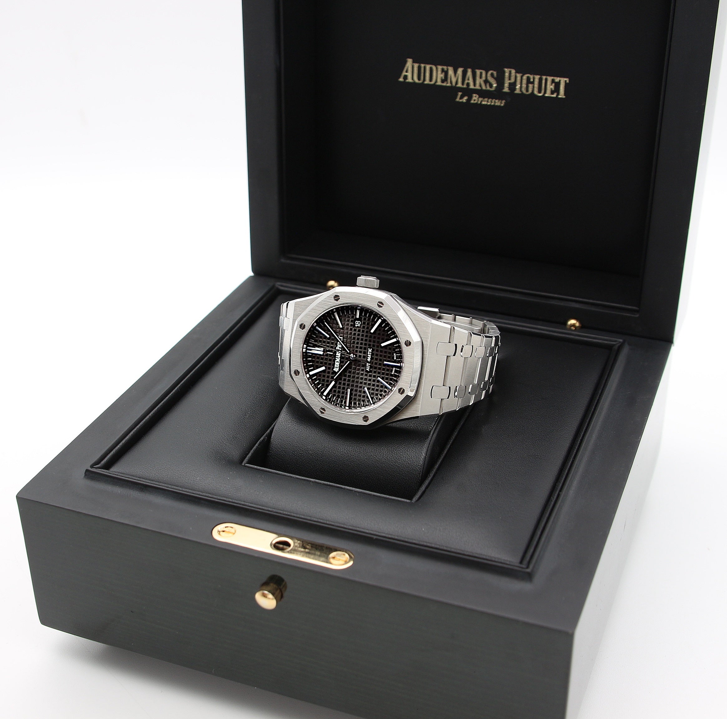 Audemars Piguet Royal Oak ref. 15400ST - Full Set - Grey Dial – Debonar ...