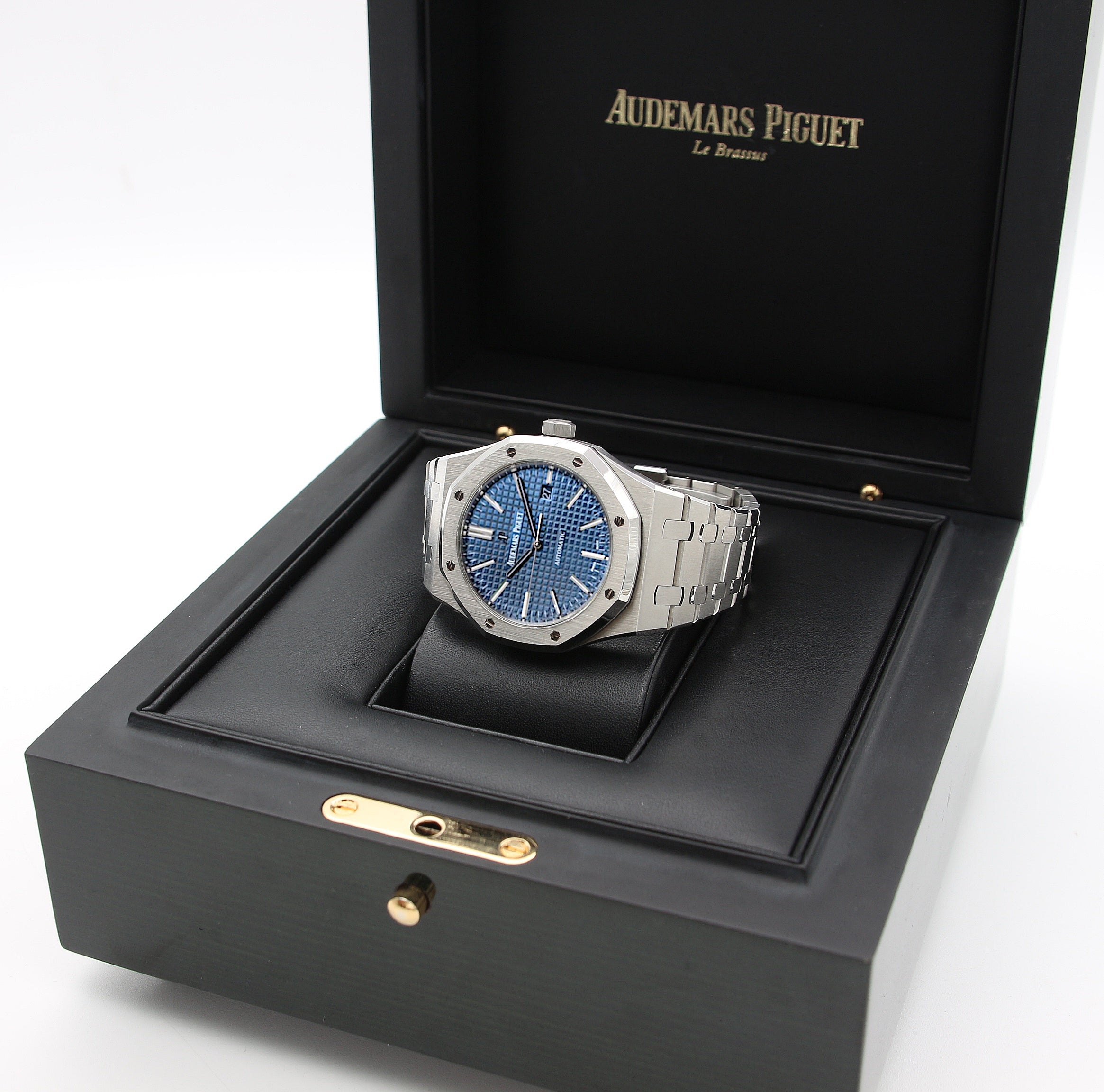 Audemars Piguet Royal Oak ref. 15400ST - Full Set - Blue Dial – Debonar ...