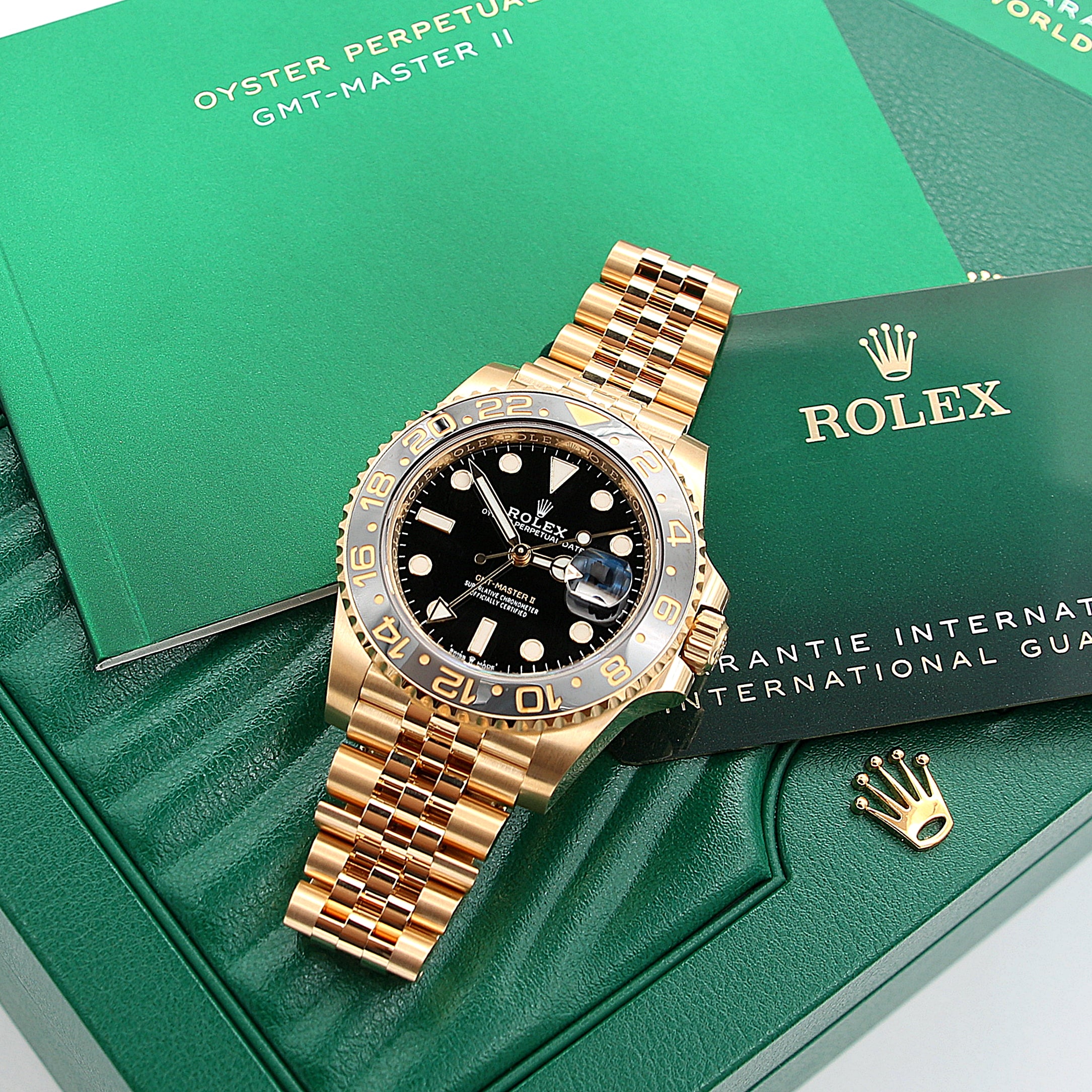 Rolex GMT Master II ref. 126718GRNR - 18K Gold Jubilee - Full Set ...
