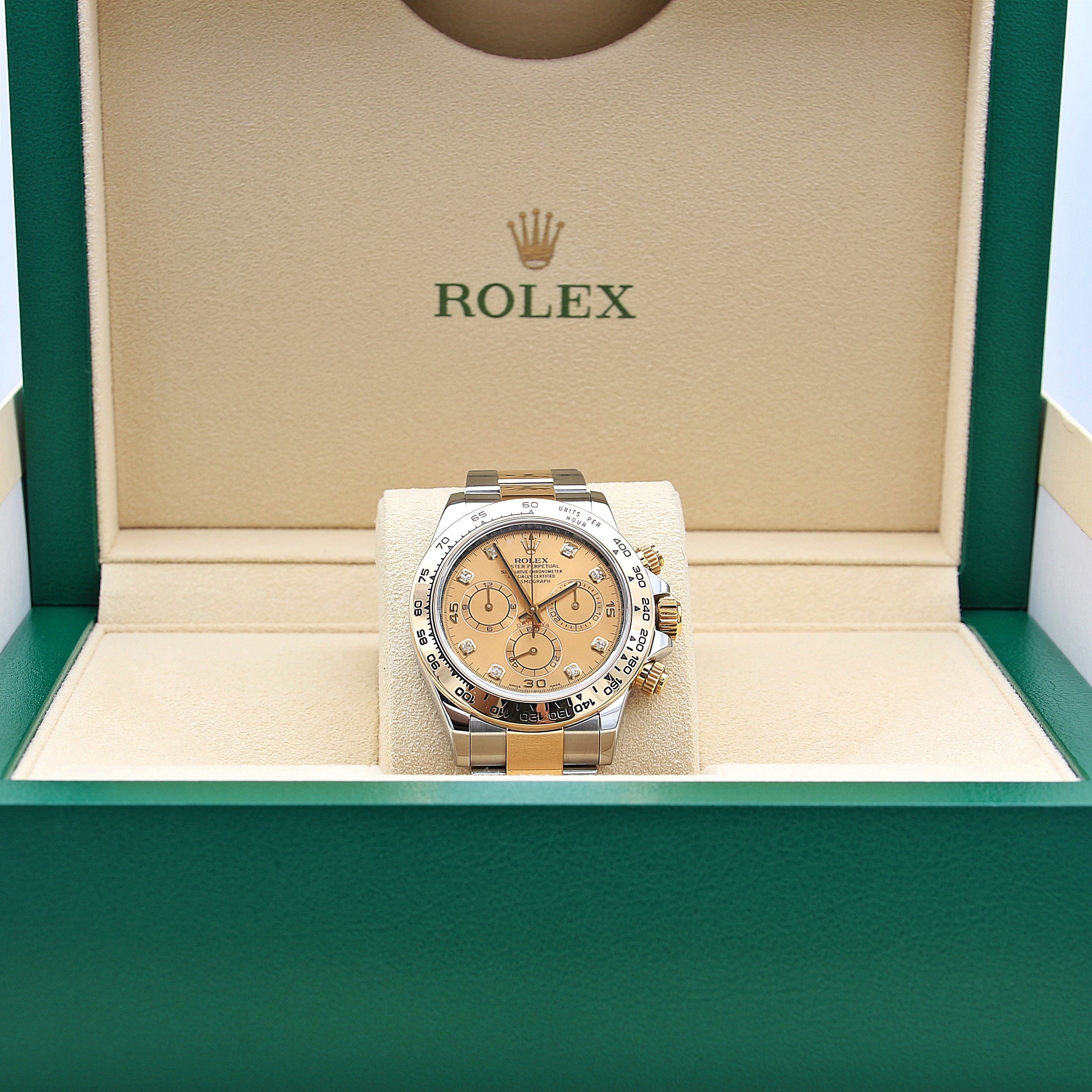 Rolex Daytona ref. 116503 steel/gold - Champagne Diamonds dial - Full ...