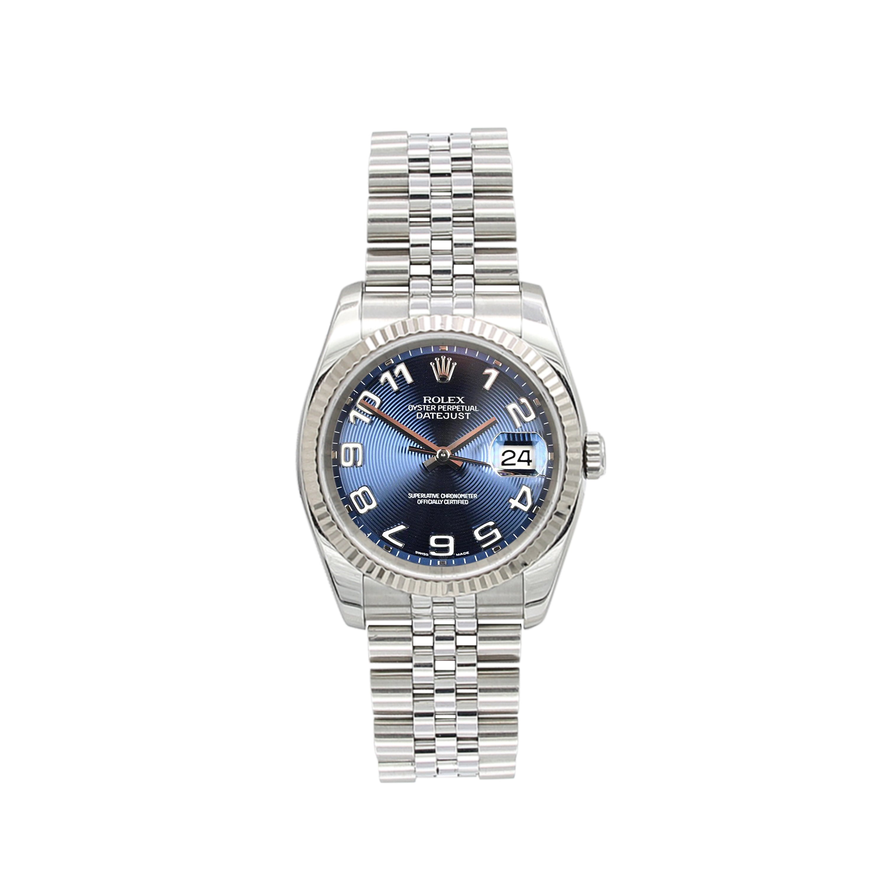 Buy Watch Rolex Datejust ref. 116234 Blue Arabic Dial - Full Set ...
