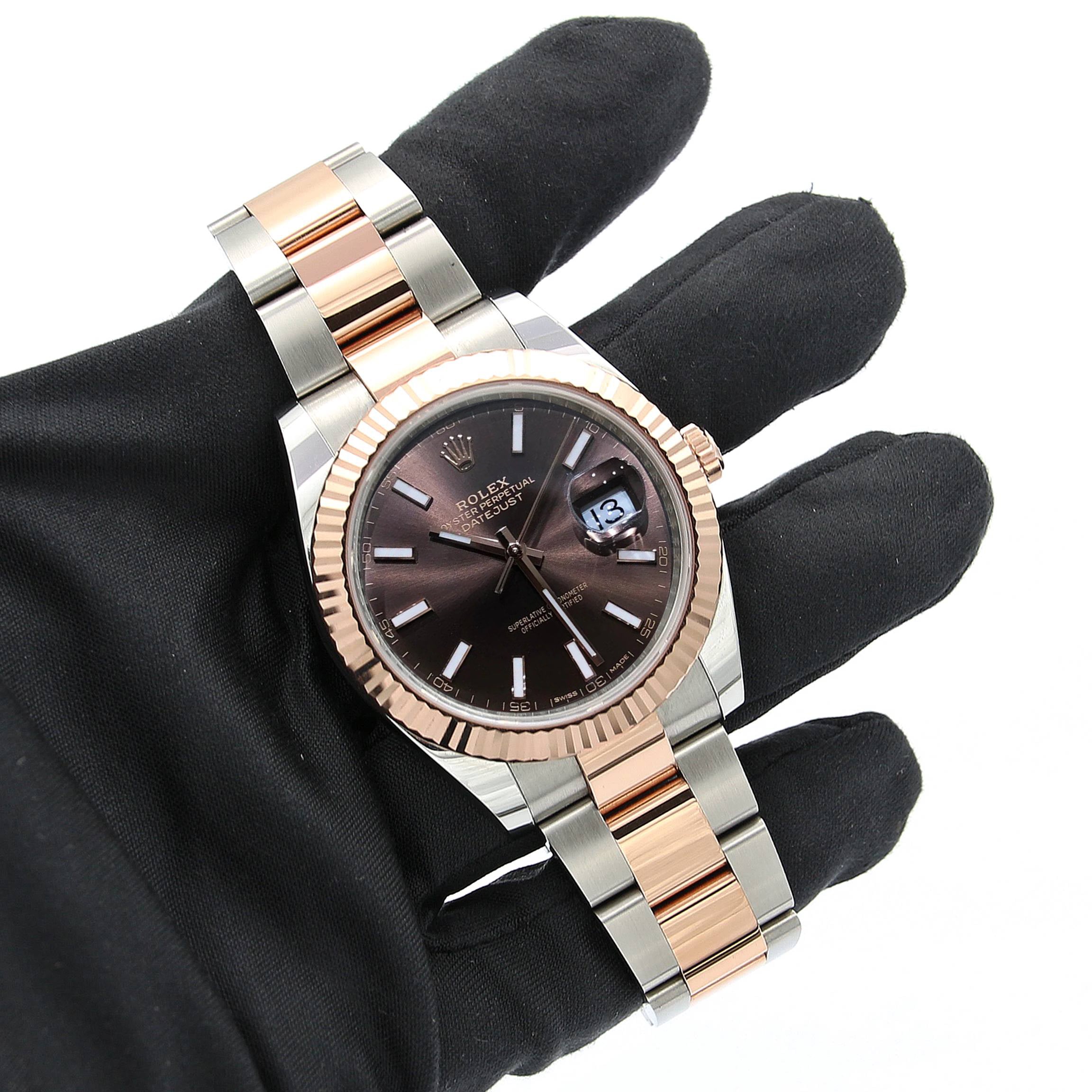 Rolex Datejust ref. 126331 Chocolate dial Rose Gold / Steel - Oyster b ...