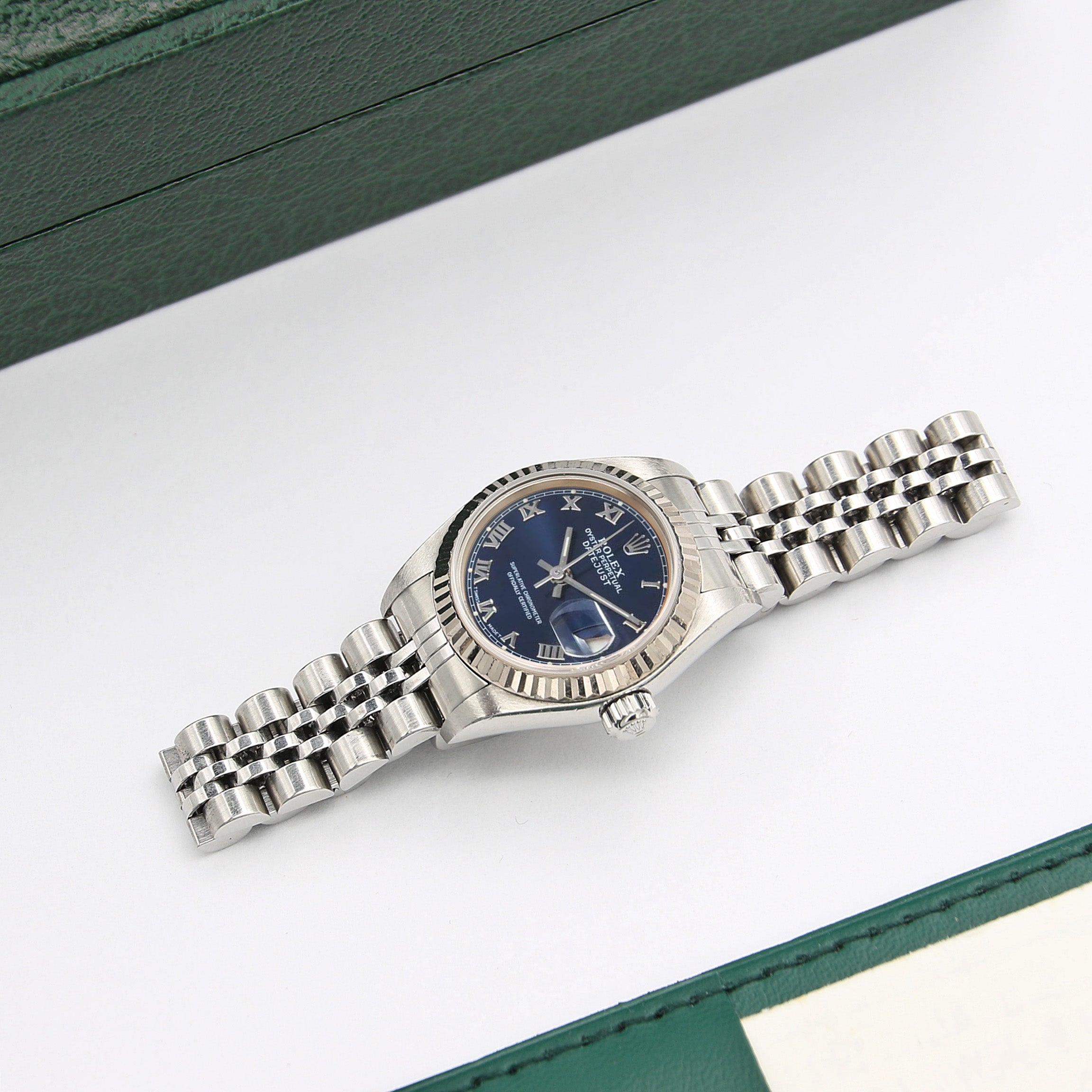 Rolex Lady-Datejust ref. 69174 - Blue Roman Dial - Full Set – Debonar ...
