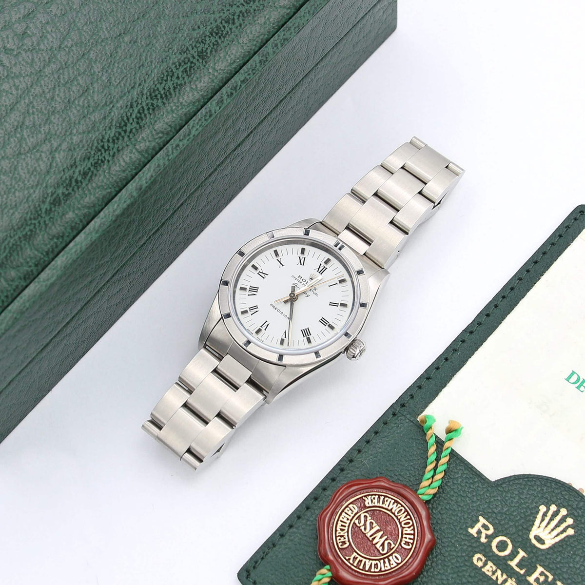 Rolex Air King ref. 14010 White Roman dial - Full Set – Debonar Watches ...