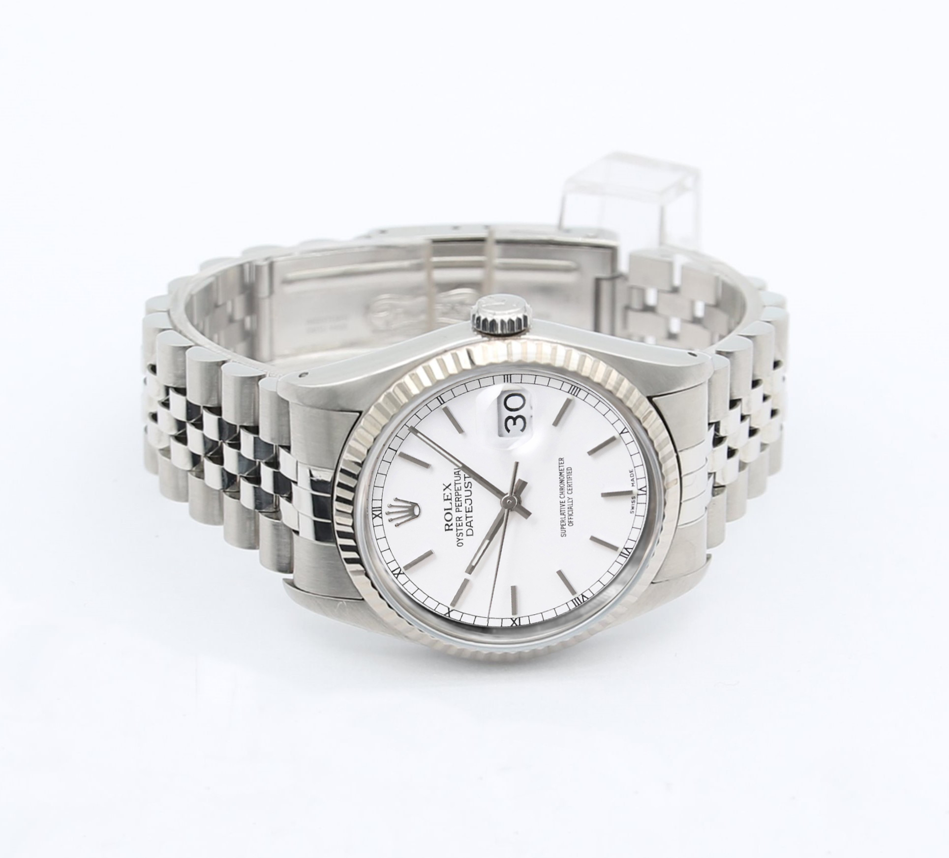 Rolex Datejust 36 ref. 16234 White Plain Dial - Full Set – Debonar ...