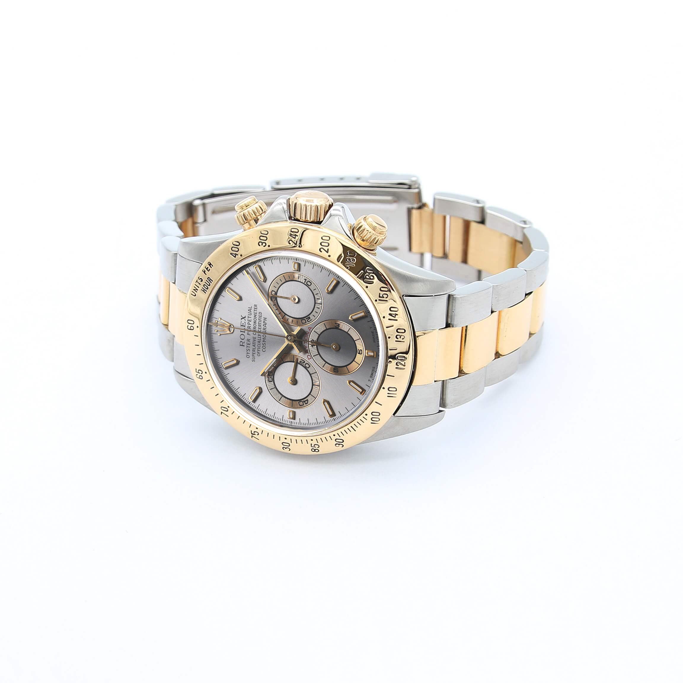 Rolex Daytona ref. 16523 Steel and Gold Grey Dial Oyster Bracelet - Fu ...