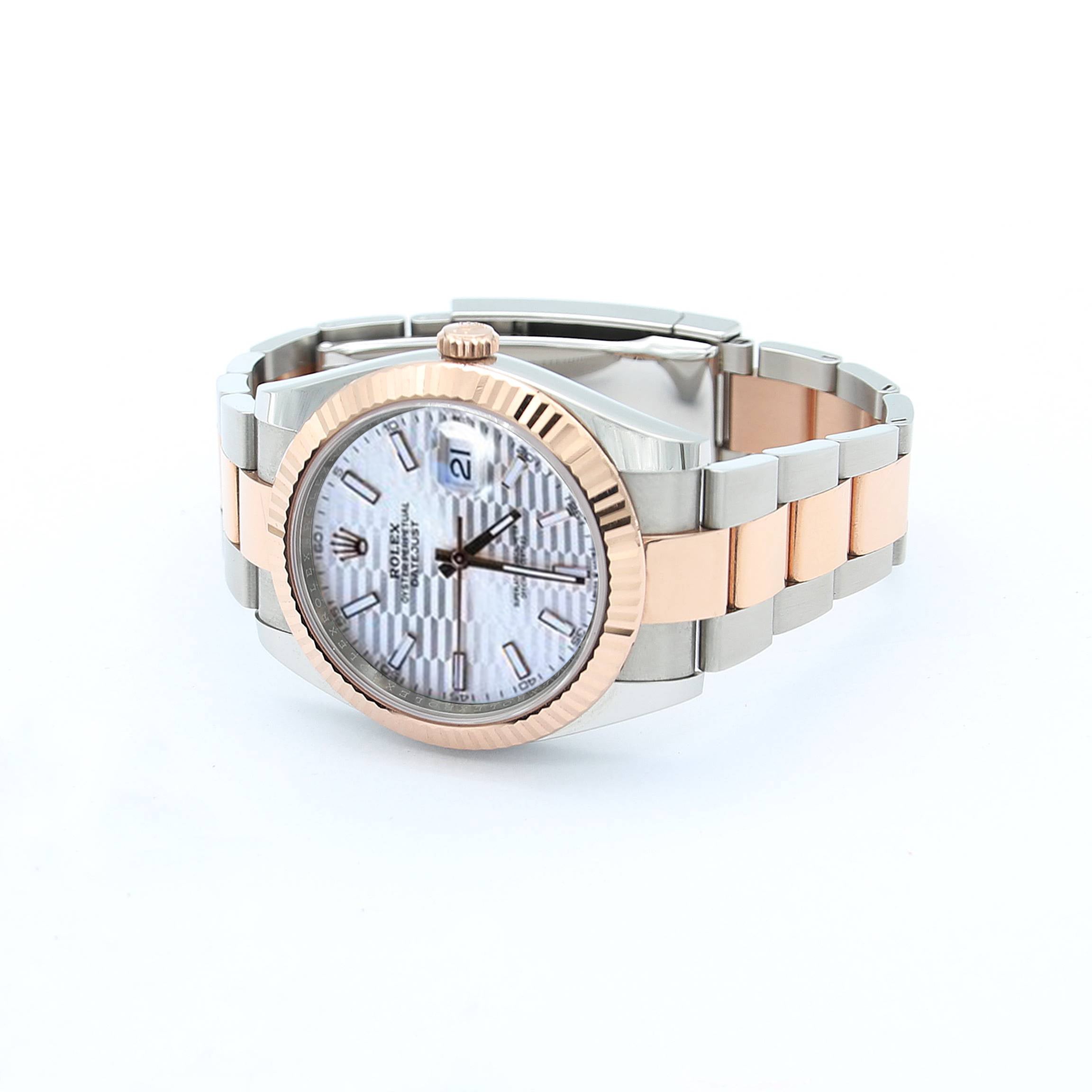 Rolex Datejust ref. 126331 Silver Motif dial Rose Gold / Steel - Oyste ...