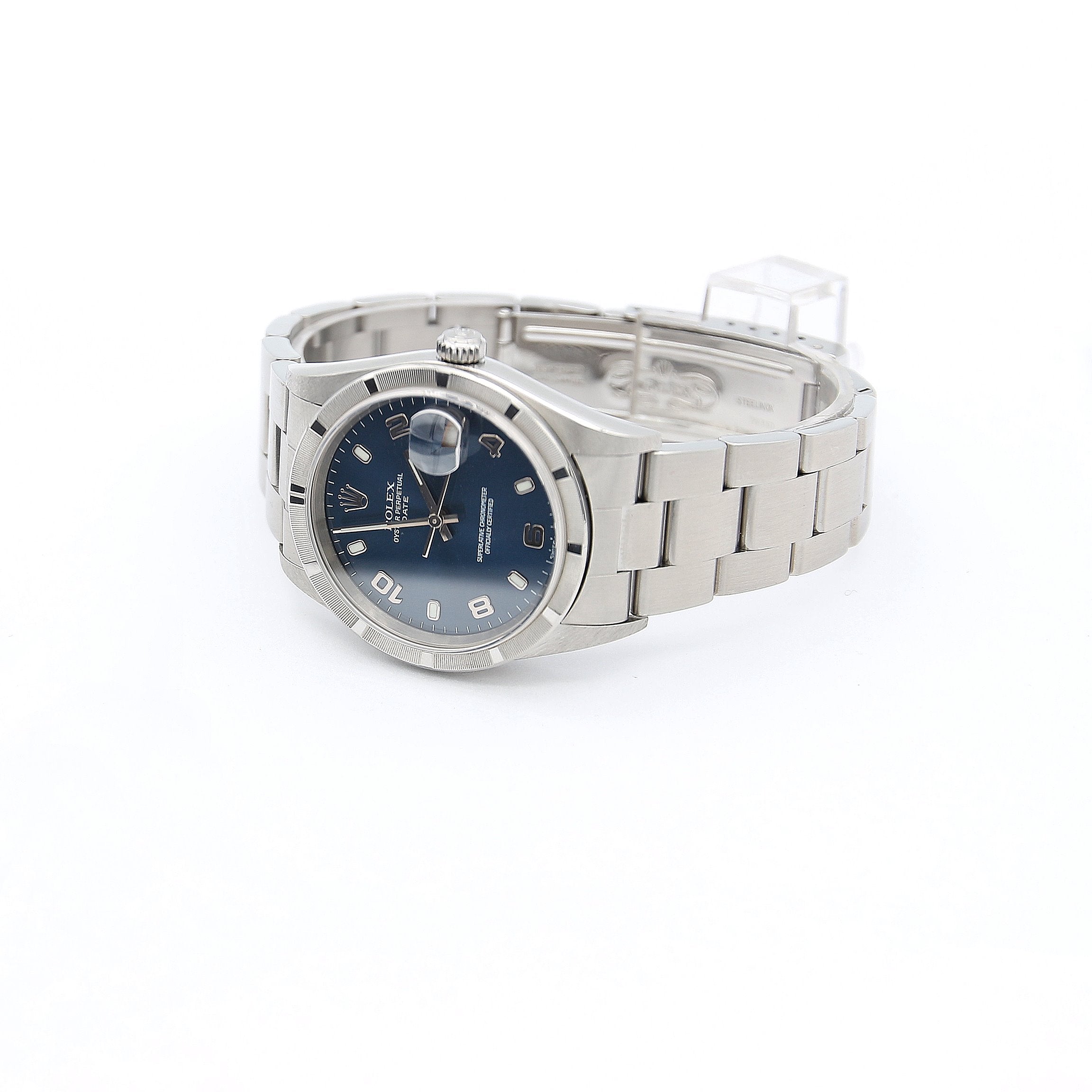 Rolex Oyster Perpetual Date ref. 15210 - Blue Arabic Dial – Debonar ...