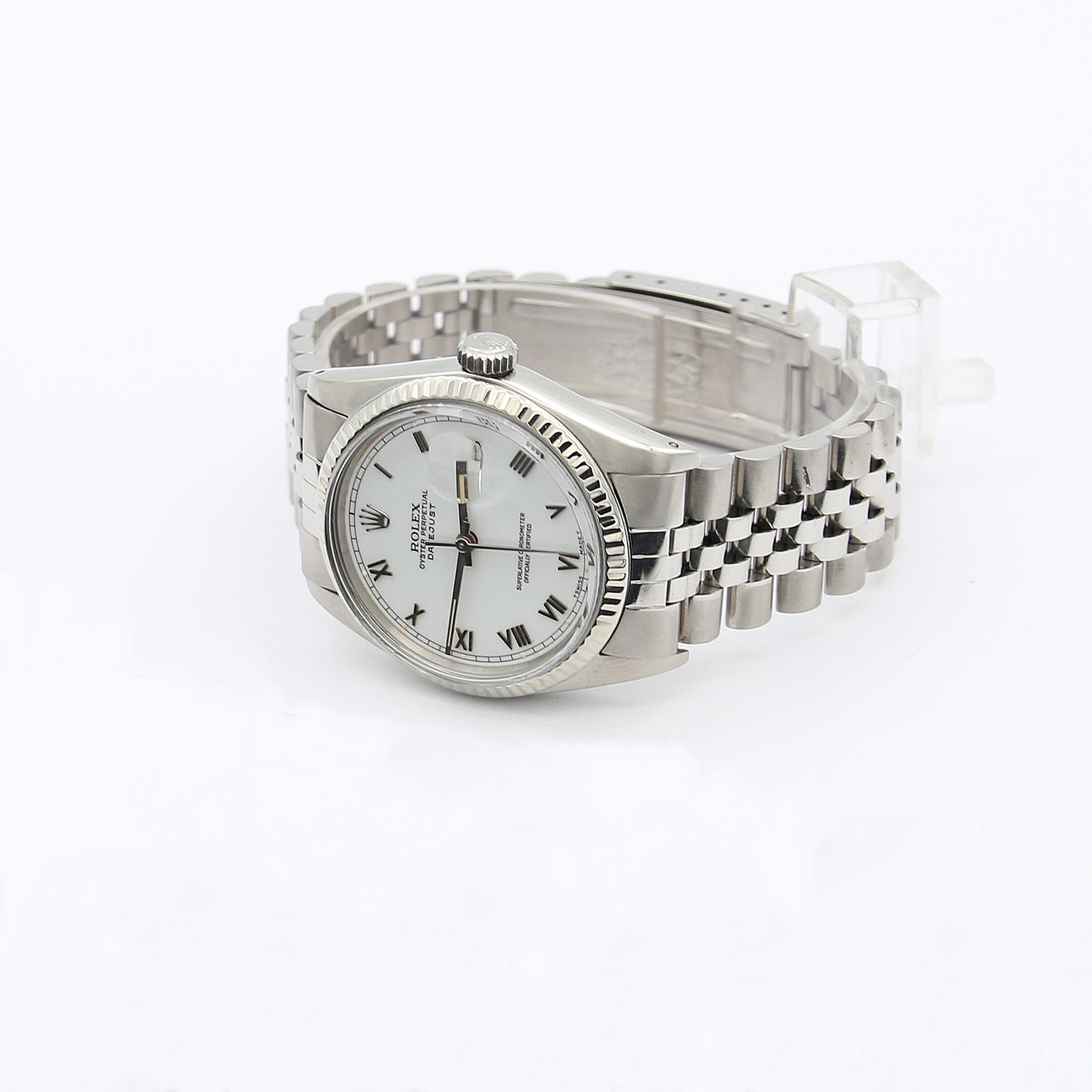 Rolex Datejust ref. 16014 - White Small Roman dial – Debonar Watches Sp ...